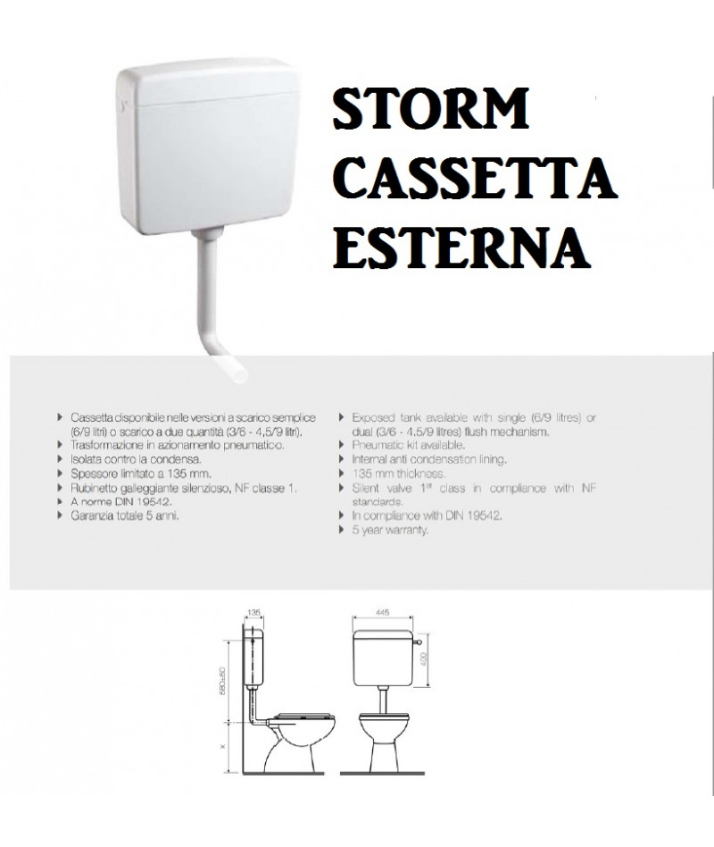 CASSETTA WC STAR MONOTASTO BIANCA ORMA