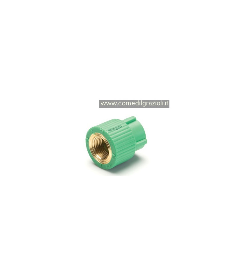 RACCORDO D 20 X 1/2 F IN POLIPROPILENE A SALDARE ADATTO PER IMPIANTI CON TUBI NIRON/AQUATHERM